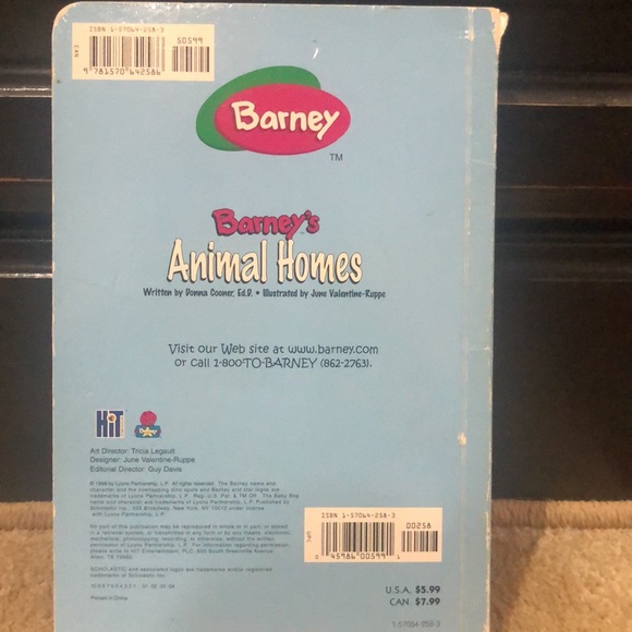 Scholastic | Other | Vintage Barney Board Book | Poshmark